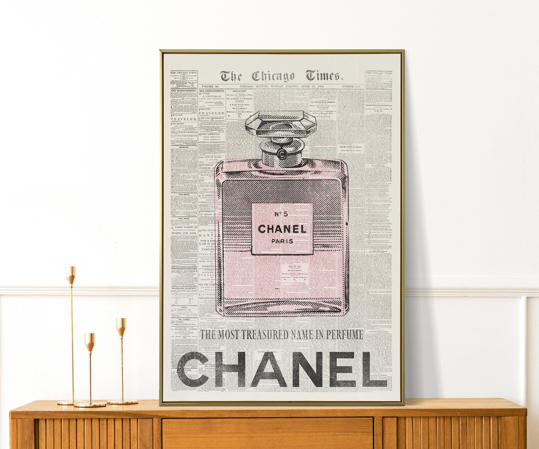 Chanel Wall Art, Chanel No 5 Perfume Art, Fashion Print, Retro Chanel ...
