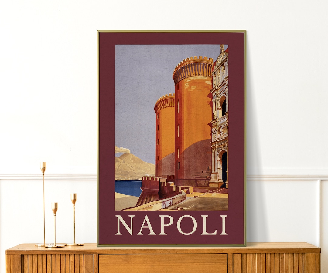 Travel Poster, Napoli Italy Poster, Flower Garden Italy Vintage Poster ...