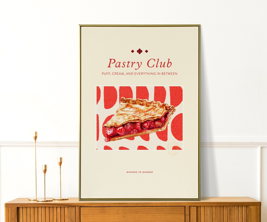 Pastry Food Print, Retro Kitchen Prints, Modern Wall Art in the Kitchen ...