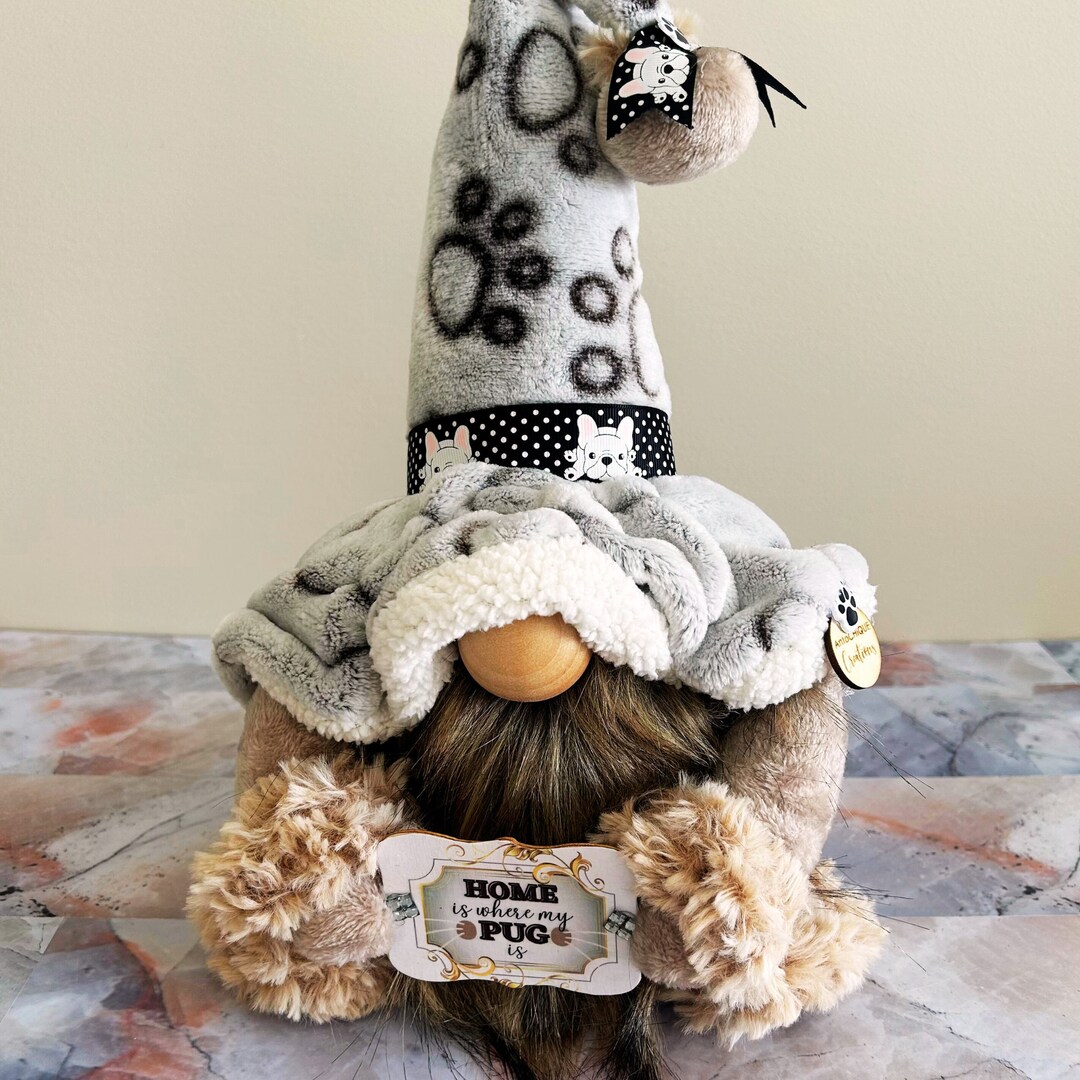 Little Miss Pug Lover, Home Decor Pug Gnome, Pug Mama, Birthday Gift ...