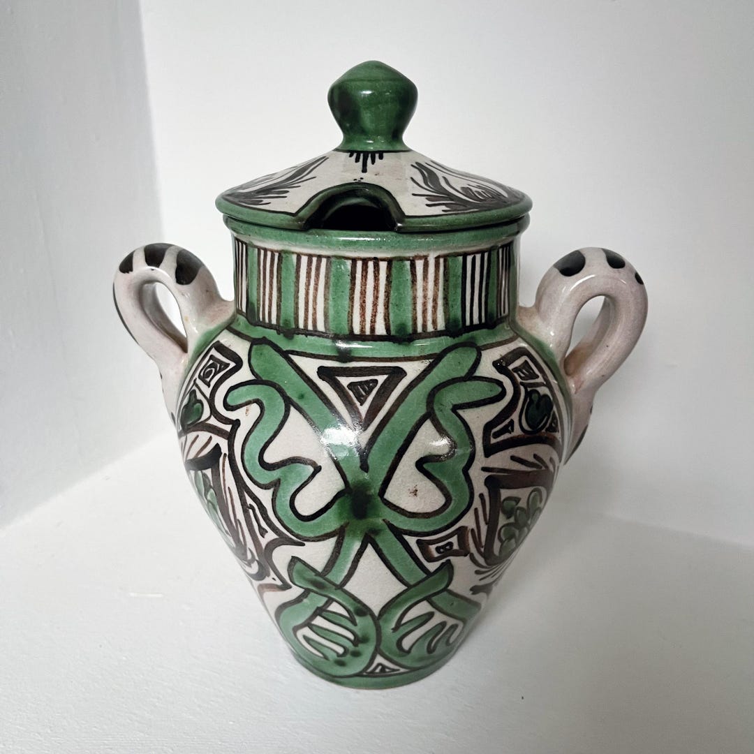 Domingo Punter Art-deco Storage Jar With Lid - Etsy