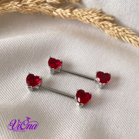 Heart nipple rings stainless steel store