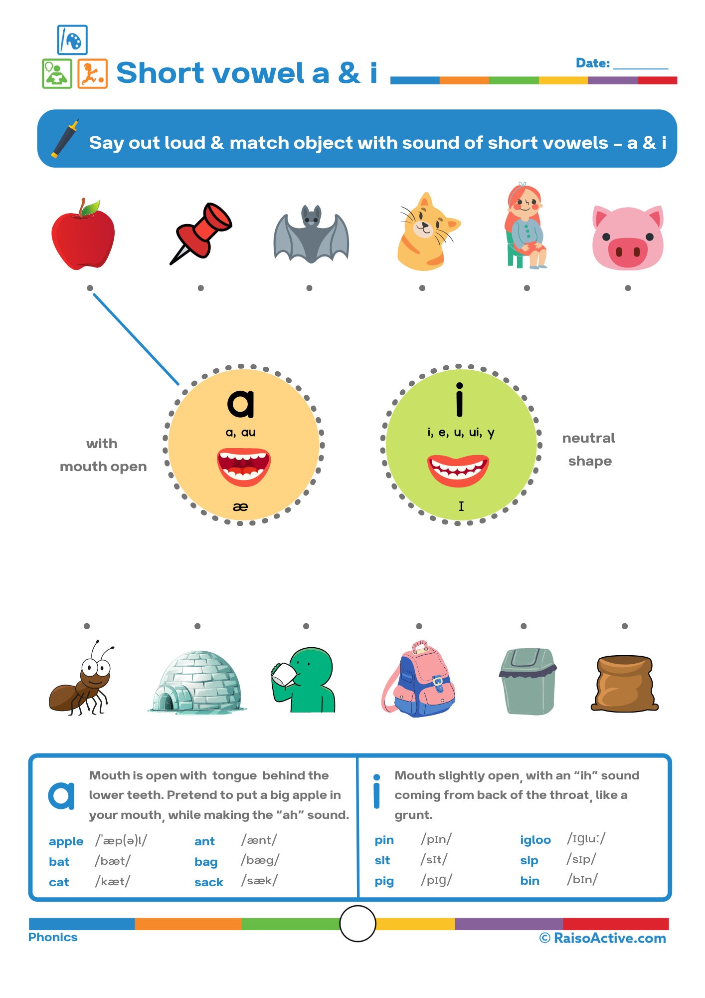 Phonics Level 1 Worksheets, CVC Words, Blending Words, Letter Sound ...