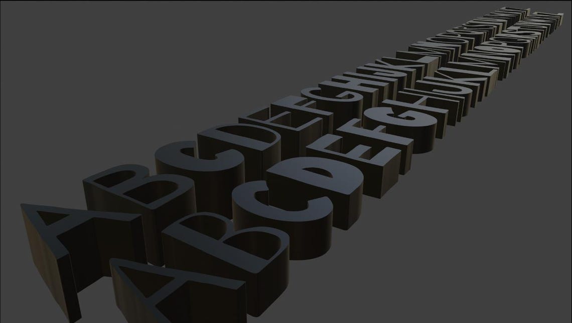 3D STL Printable Alphabet Font Pack (STL File) – Extruded Letters for ...