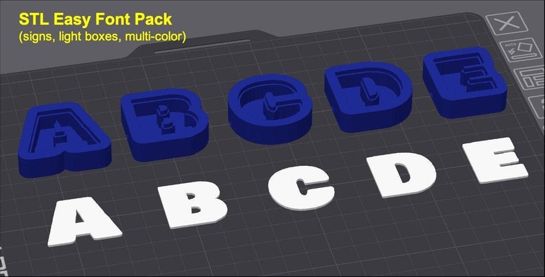 3D Printable Alphabet Font Pack: Extruded Letters STL File (instant ...