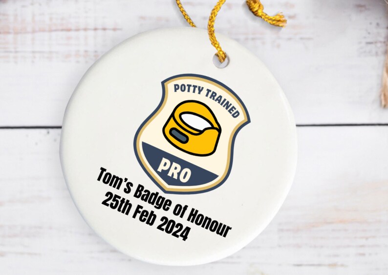 Personalized Potty Training Milestone Ornament: Ceramic Gift - Etsy