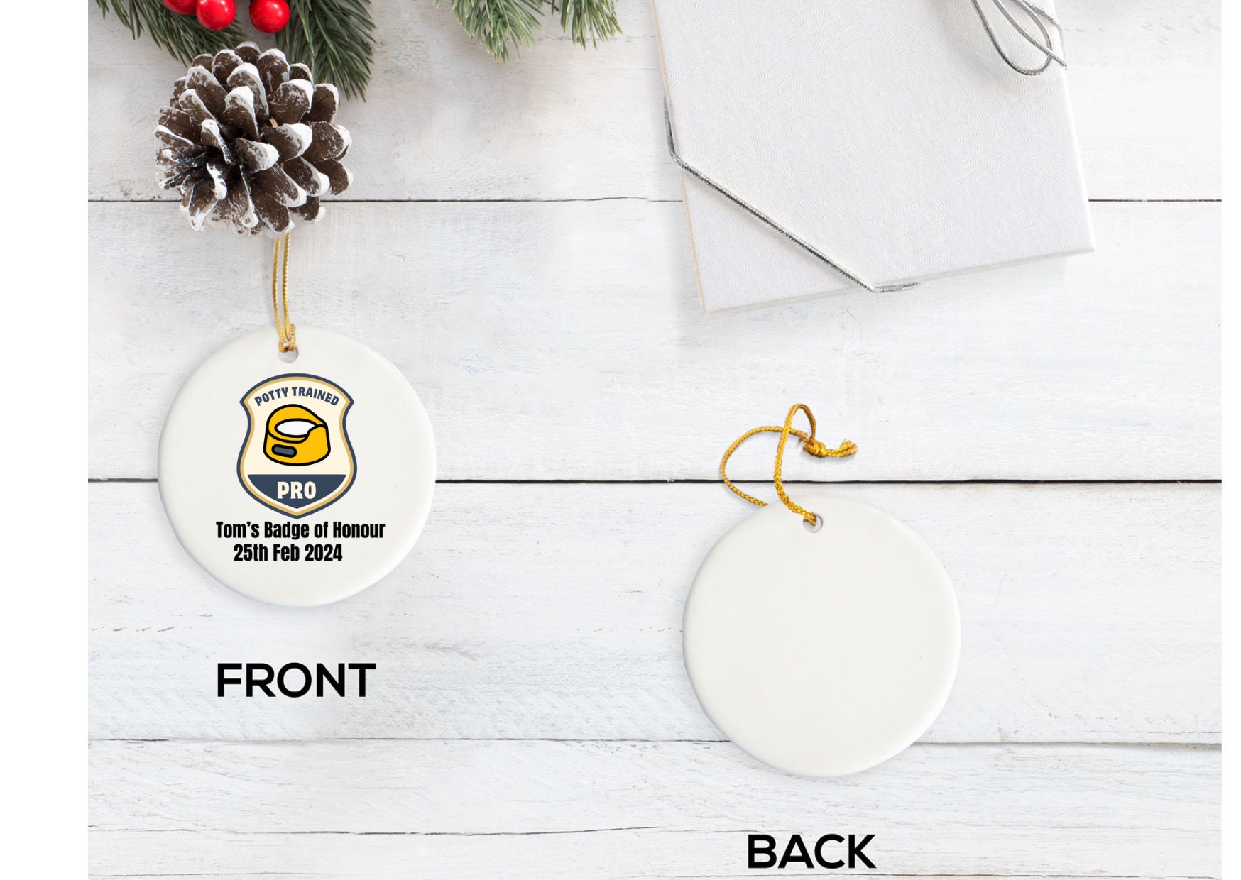 Personalized Potty Training Milestone Ornament: Ceramic Gift - Etsy