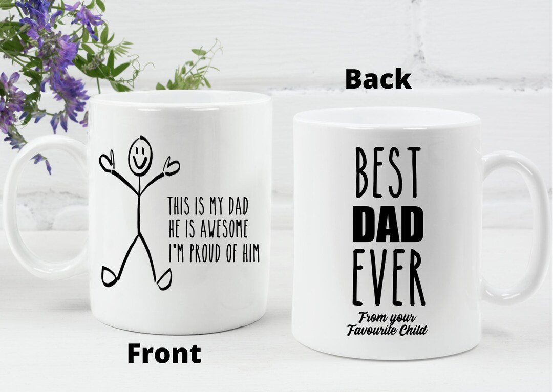 Dad Mug Personalized Stickman Mug for Daddy Birthday Gift Fathers Day ...