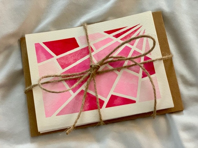 Handpainted Watercolor Mosaic Stained Glass Card Set - Etsy