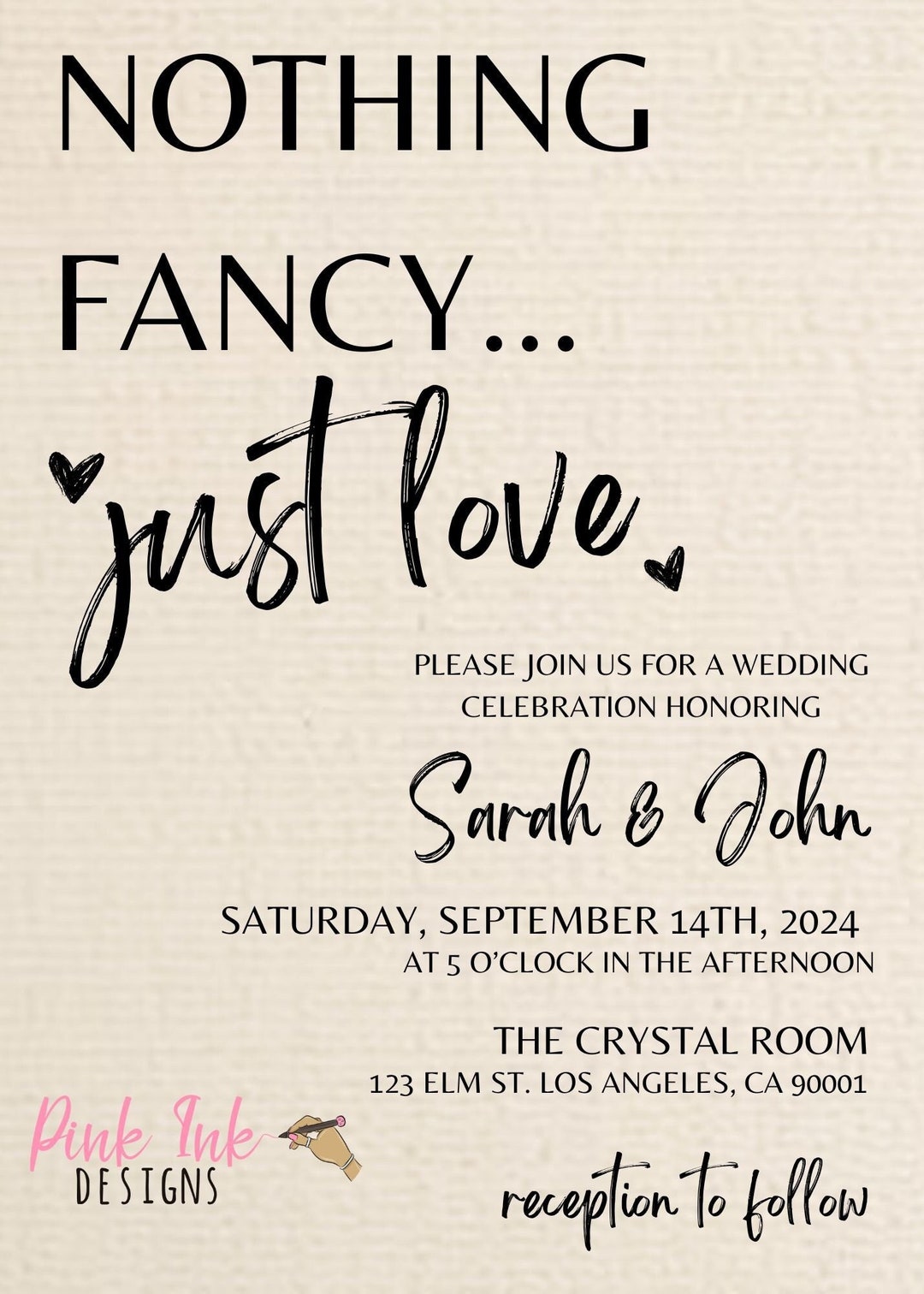 Nothing Fancy Invitation, Wedding Invitation, Nothing Fancy Wedding ...