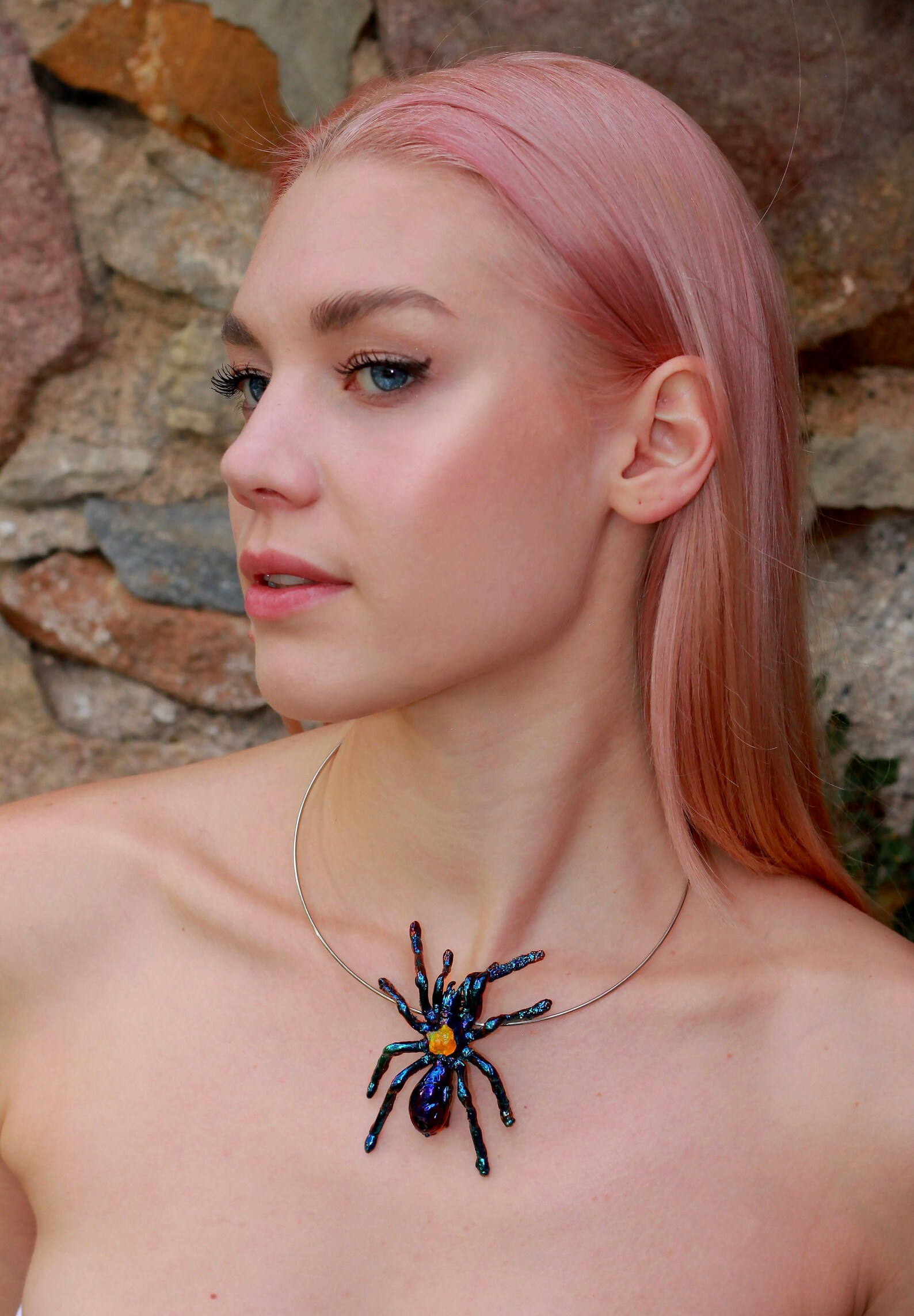 Silver Spider Necklace // Huge Spider Jewelry // Insect - Etsy
