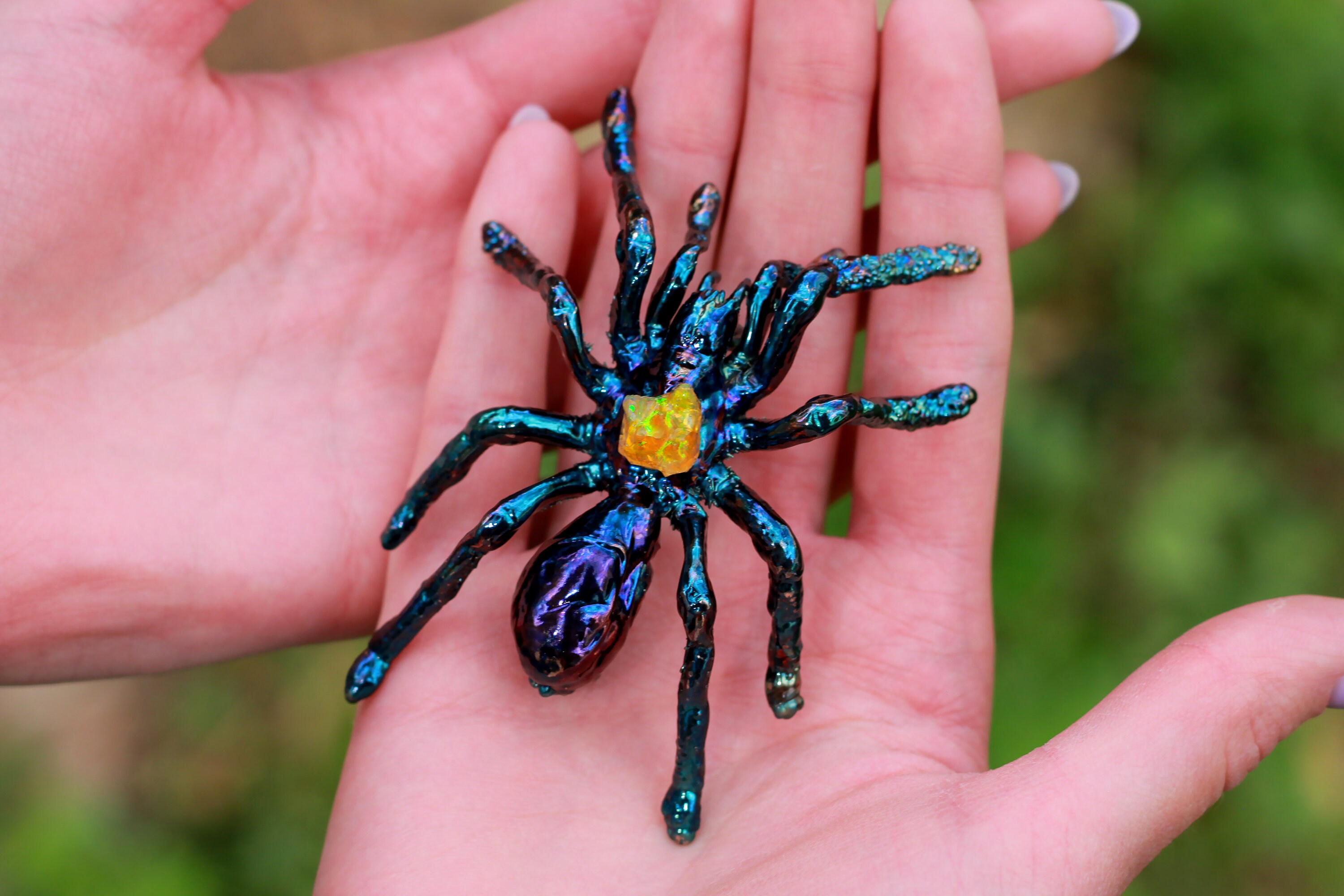 Silver Spider Necklace // Huge Spider Jewelry // Insect Jewelry ...