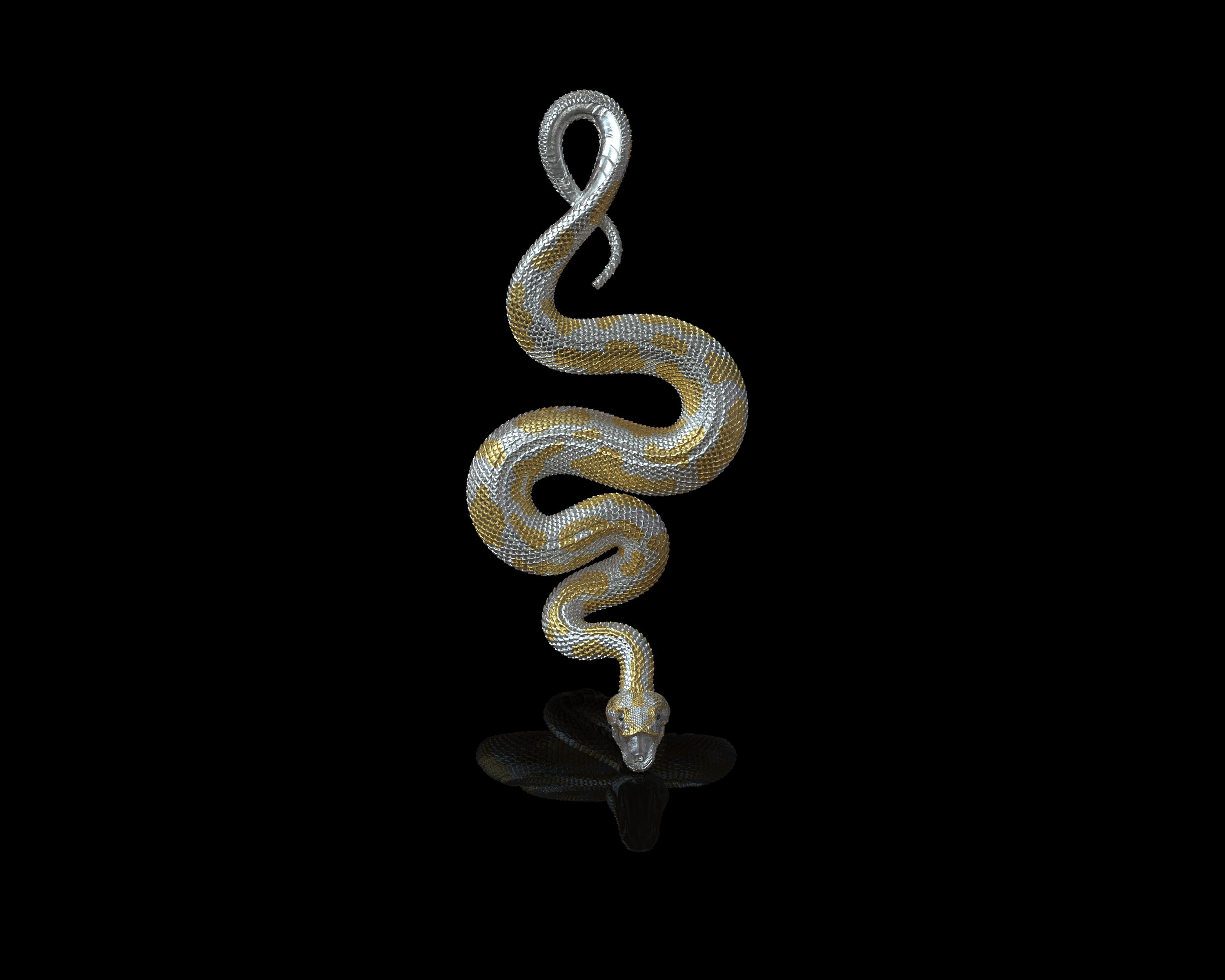 Snake Pendant // Python Pendant // Silver Snake Brooch // Reptile ...