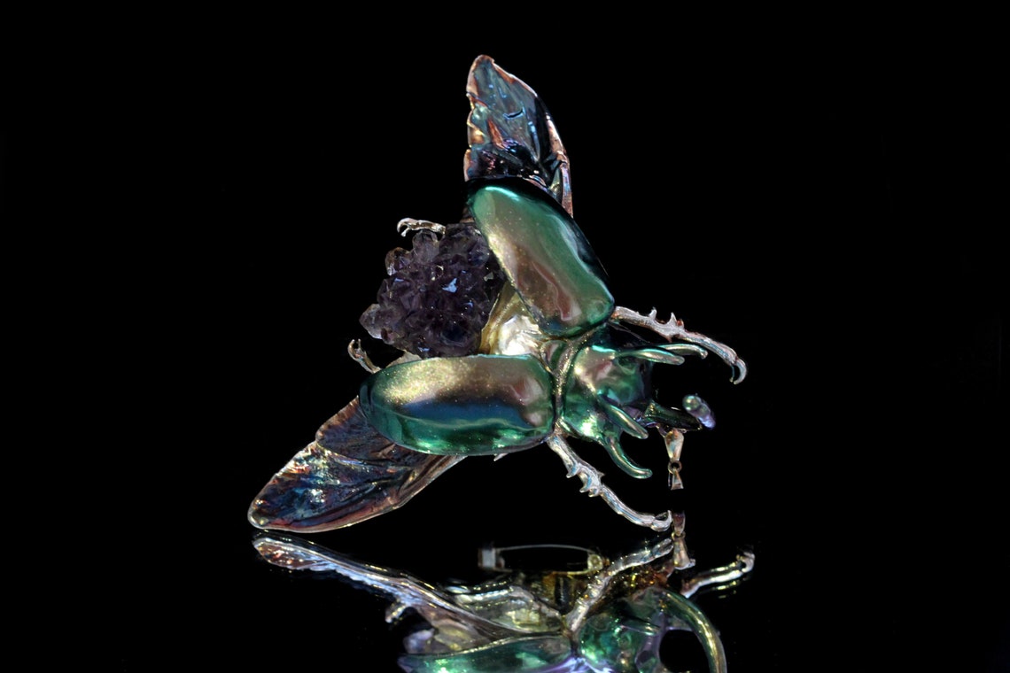 Silver Beetle Necklace / Bug Pendant / Insect Jewelry / Bug - Etsy