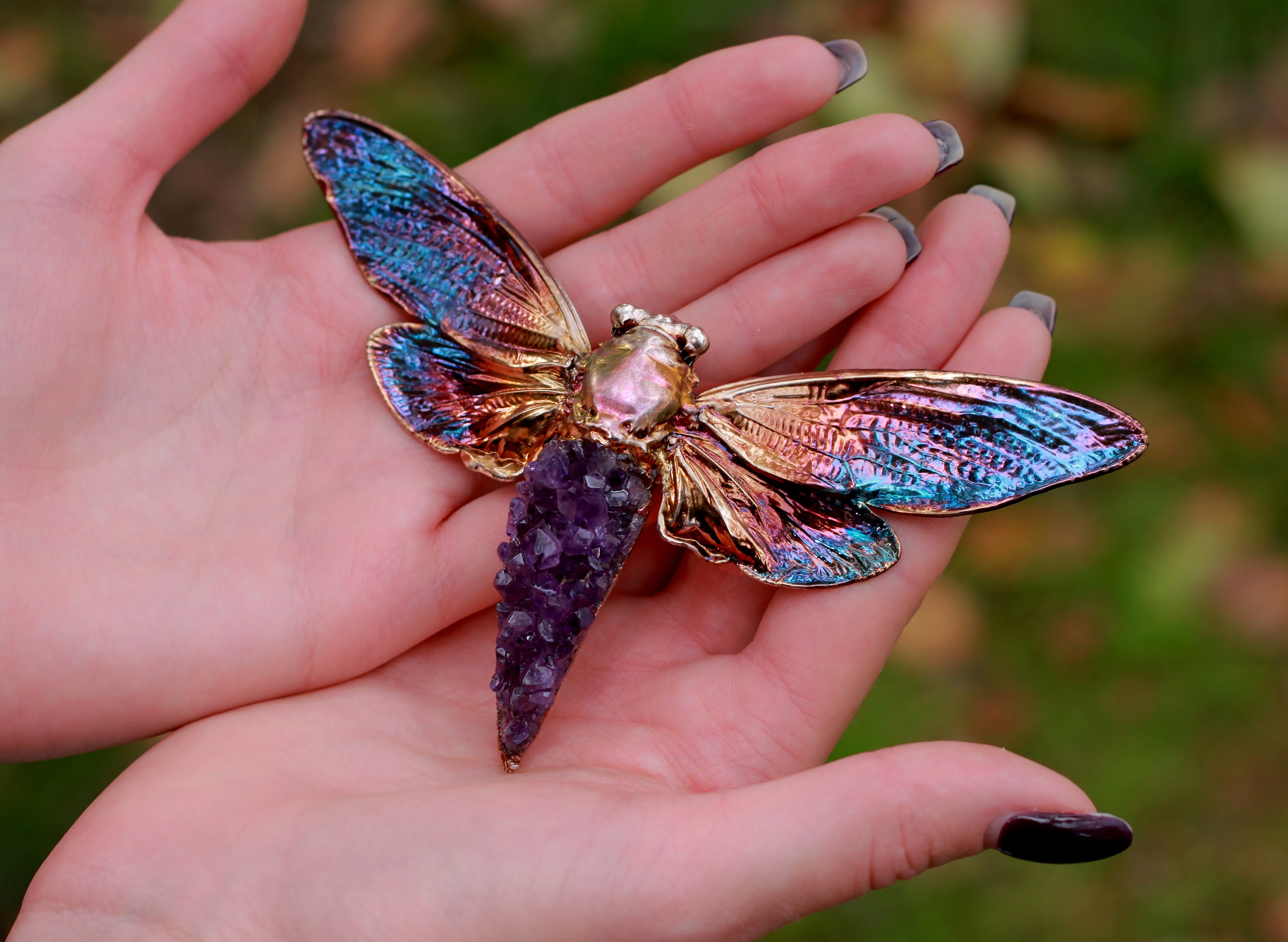 Silver Cicada Charm / Insect Necklace / Bug Necklace / Cicada Pendant ...