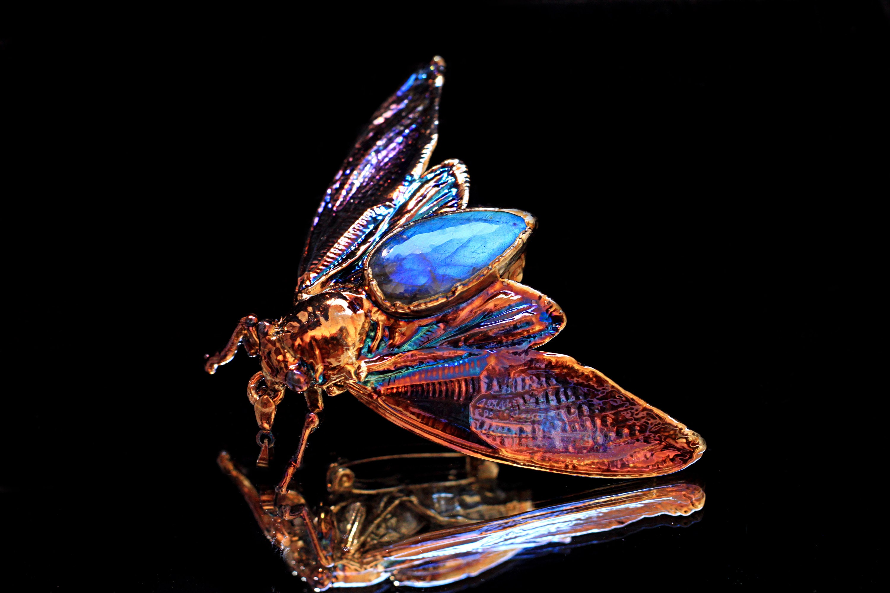 Cicada Silver Necklace Cicada Pendant Cicada With Stone - Etsy