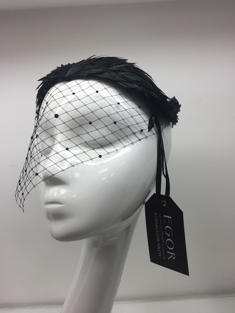 Feather Headpiece / Feather Hairband / Black Feather Headdress ...