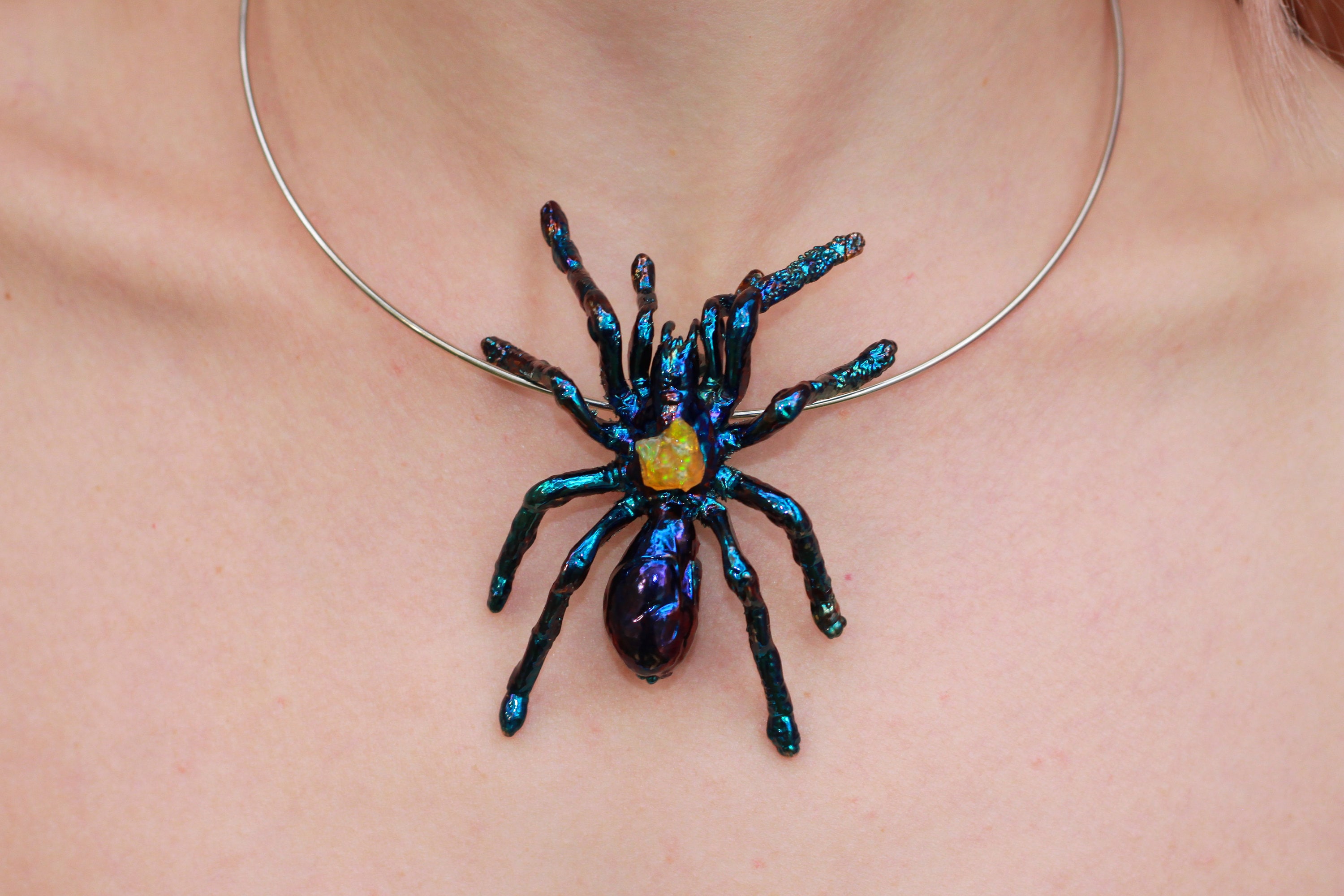 Silver Spider Necklace // Huge Spider Jewelry // Insect - Etsy