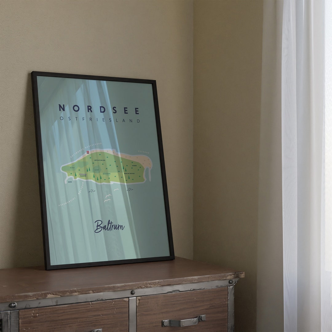 Poster Baltrum Map of the North Sea Island - Etsy