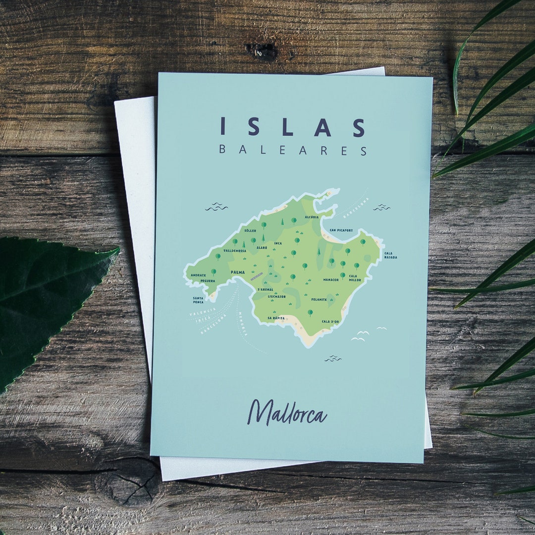 Mallorca Map Print of Mallorca Picture Decoration Trip Mallorca Gift ...
