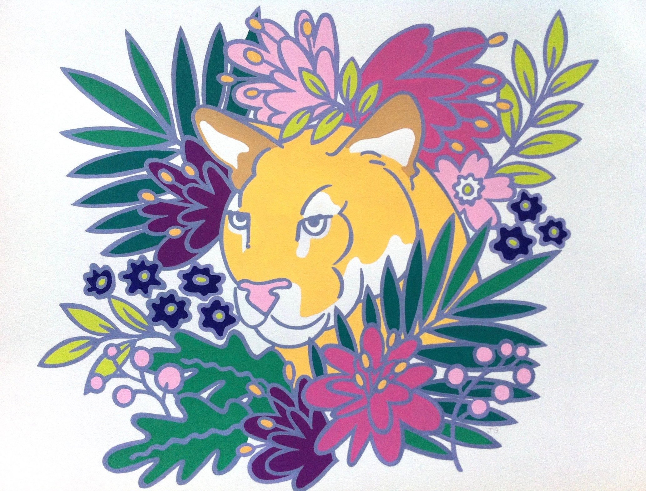 Jungle Animal Print, Wild Cat Print Kids Room, Animal Art Kids Bedroom ...