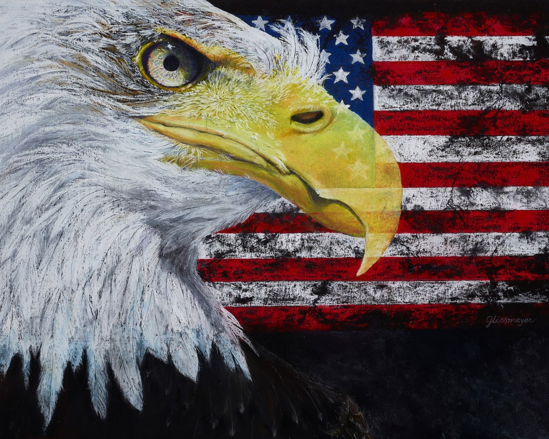 Bald Eagle Art Prints, Patriotic Artwork, U.s.flag Artwork, Art Print ...