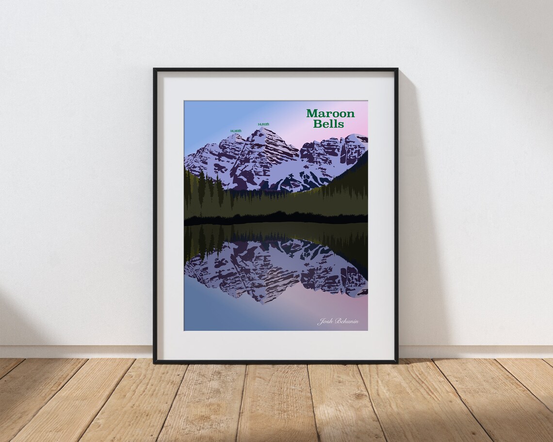 Maroon Bells 16x20 Travel Poster - Etsy