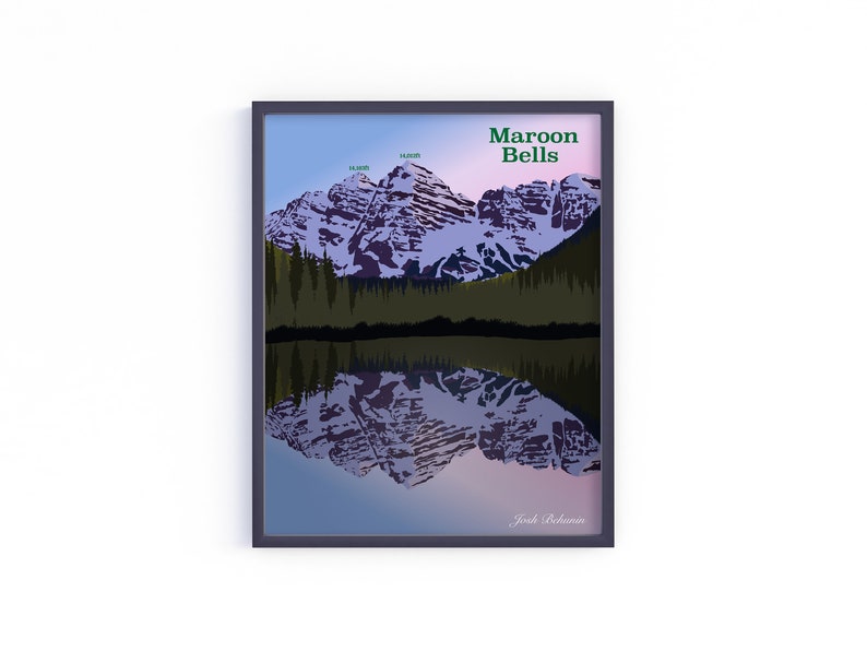 Maroon Bells 16x20 Travel Poster - Etsy
