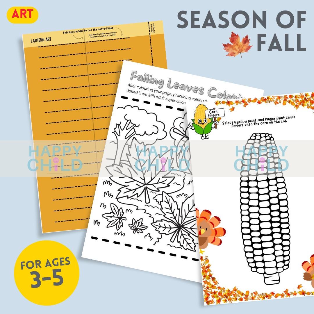 Fall Acitvity, Coloring Page, Printables for Kids, Autumn Art ...