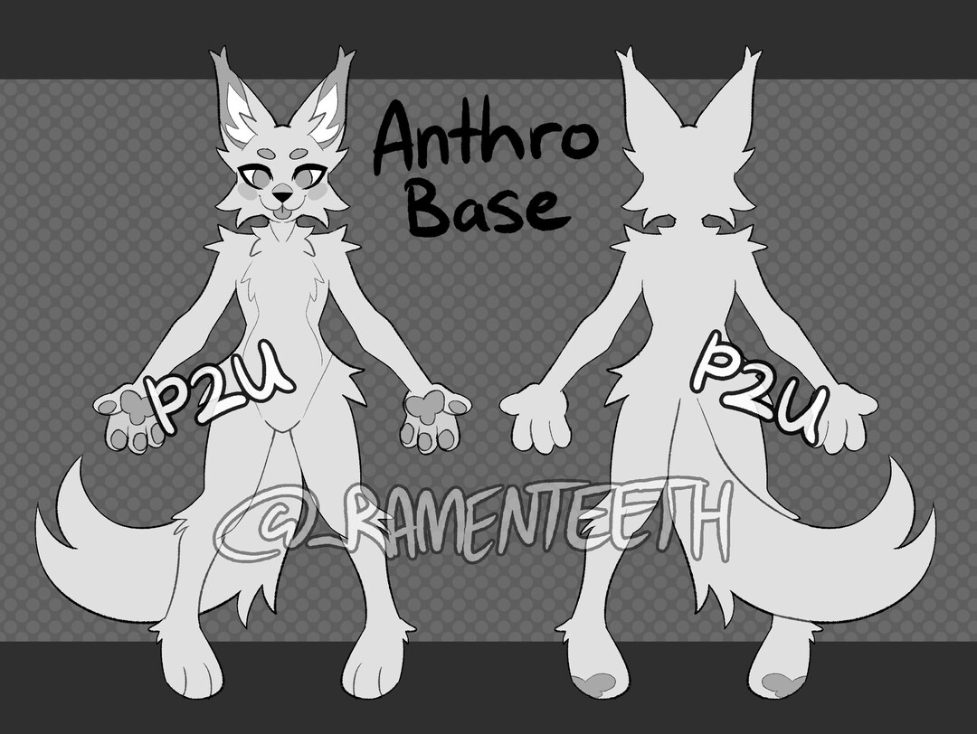 FURRY REFERENCE BASE | Anthro Base | Furry Ref - Etsy