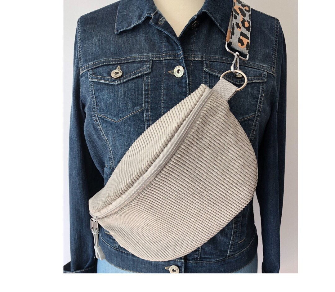 Bauchtasche Damen XL, Grau, Cord, Crossbag Cord, Taschengurt Leomuster Grau, Hipbag Cord - Etsy