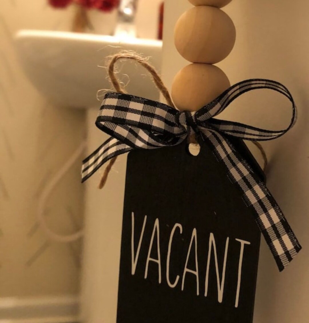 Occupied/vacant Farmhouse Beaded Garland, Bathroom Door Hanger, Beaded ...