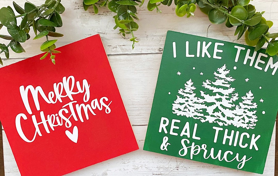 6 Mini Christmas Wood Signs, Mini Rustic Christmas Signs, Christmas ...