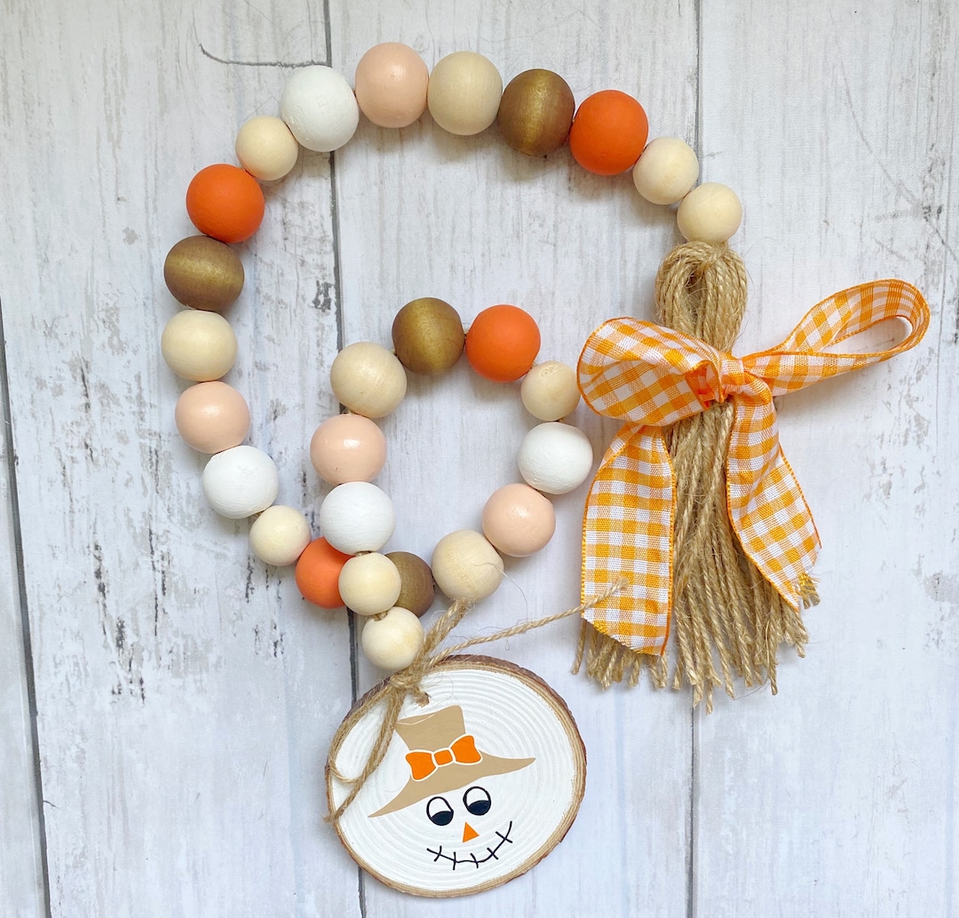 Fall Farmhouse Beaded Garland, Fall Bead Garland, Fall Beads, Fall ...