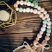 Spring or Summer Wood Bead Garland, Summer Beaded Garland, Peach Beaded ...