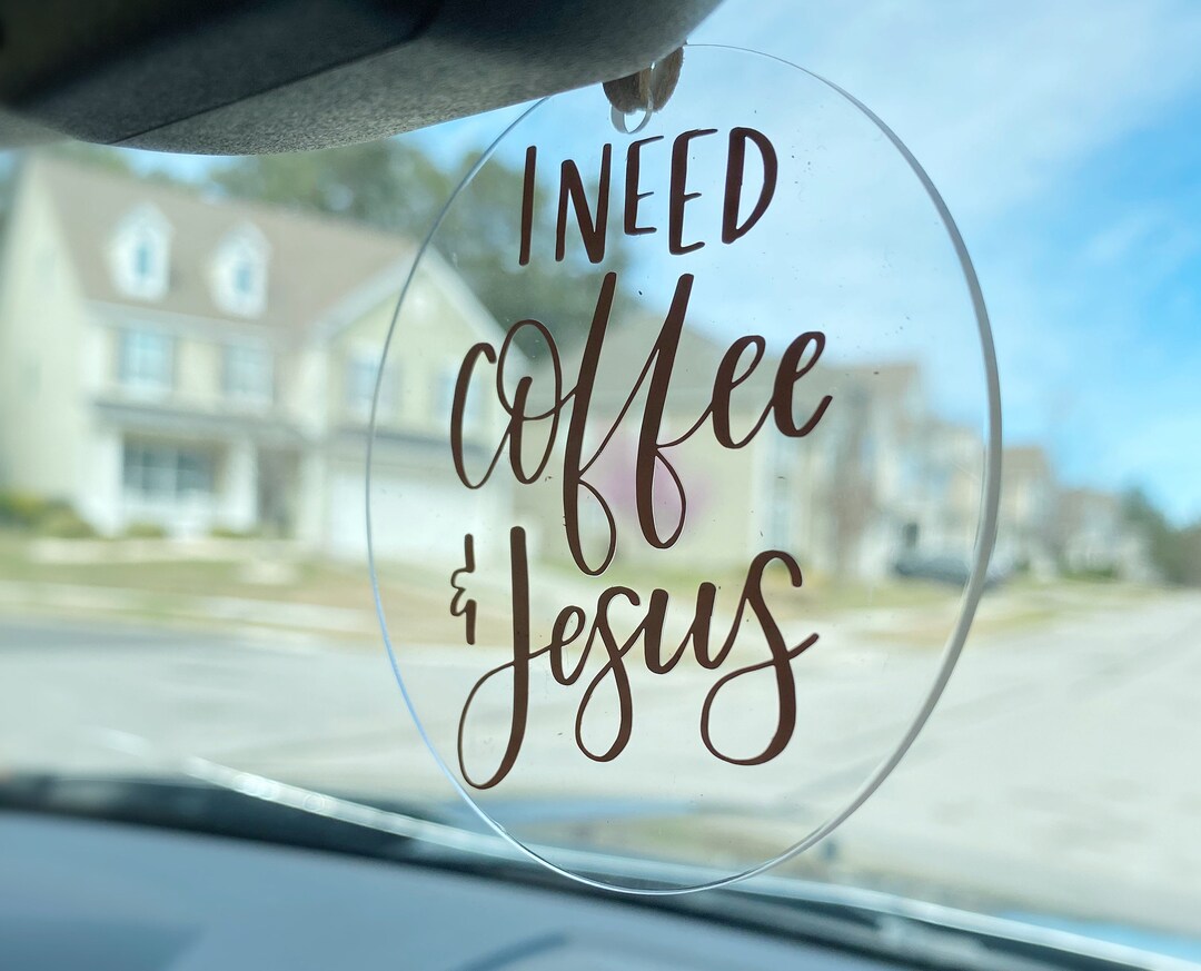 Jesus and Coffee Car Charm, Christian Car Charm, Coffee Lover Car Charm ...