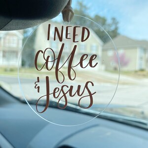 Jesus and Coffee Car Charm, Christian Car Charm, Coffee Lover Car Charm ...