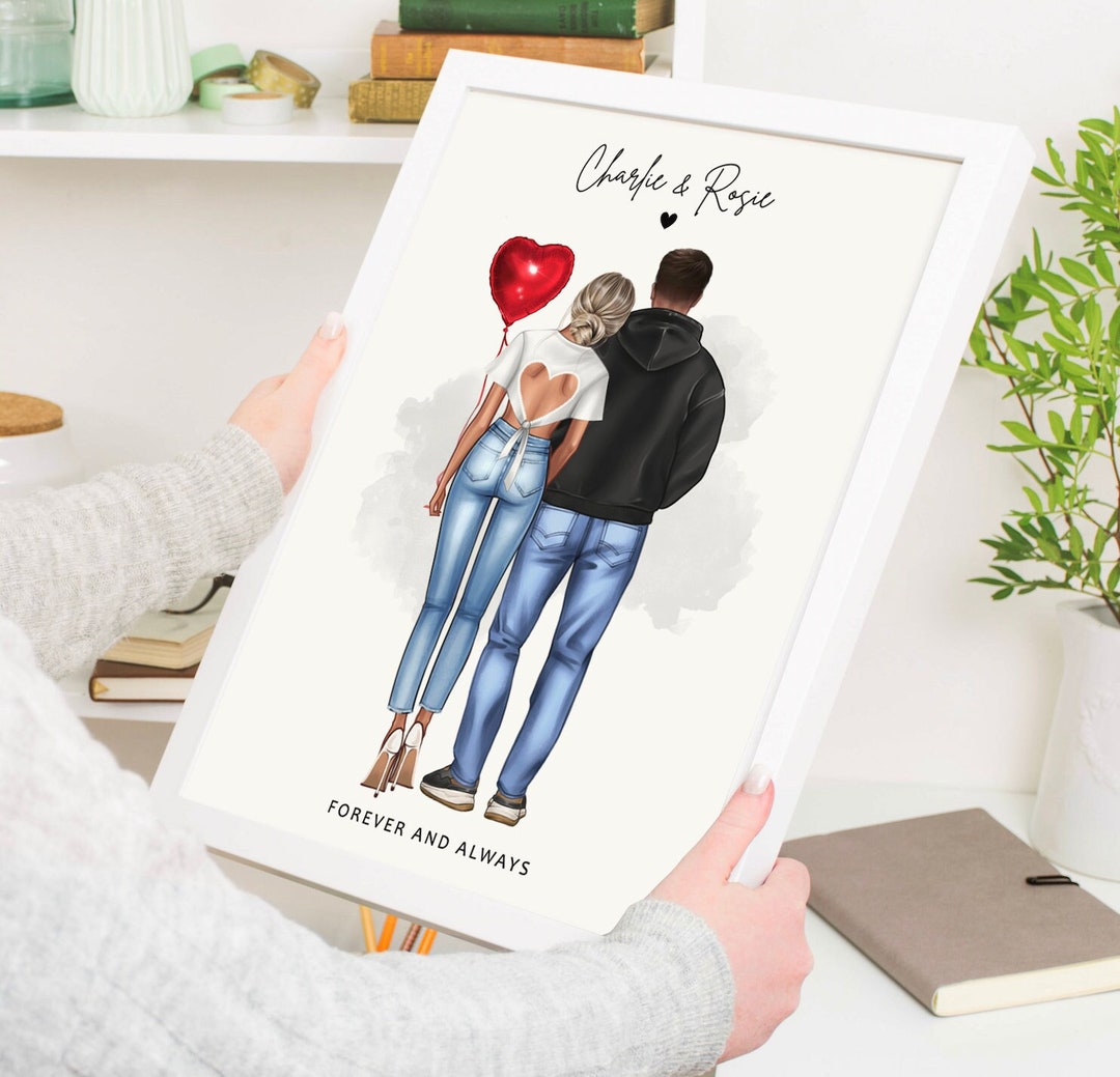 Personalised Couple Print, Couples Gift, Gift for Her, Boyfriend ...