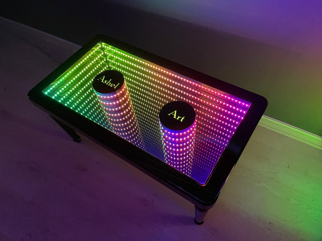 Infinity Mirror Coffee Table, Custom Coffee Table, Infinity Effect, RGB ...