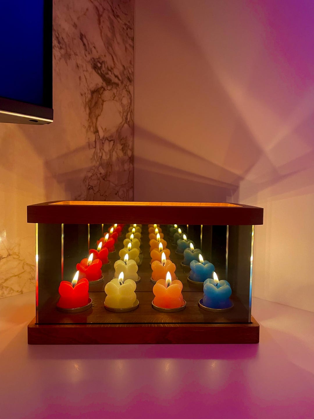 Infinity Mirror Candle Holder, Infinity Cube, Unique Tealight Holder ...