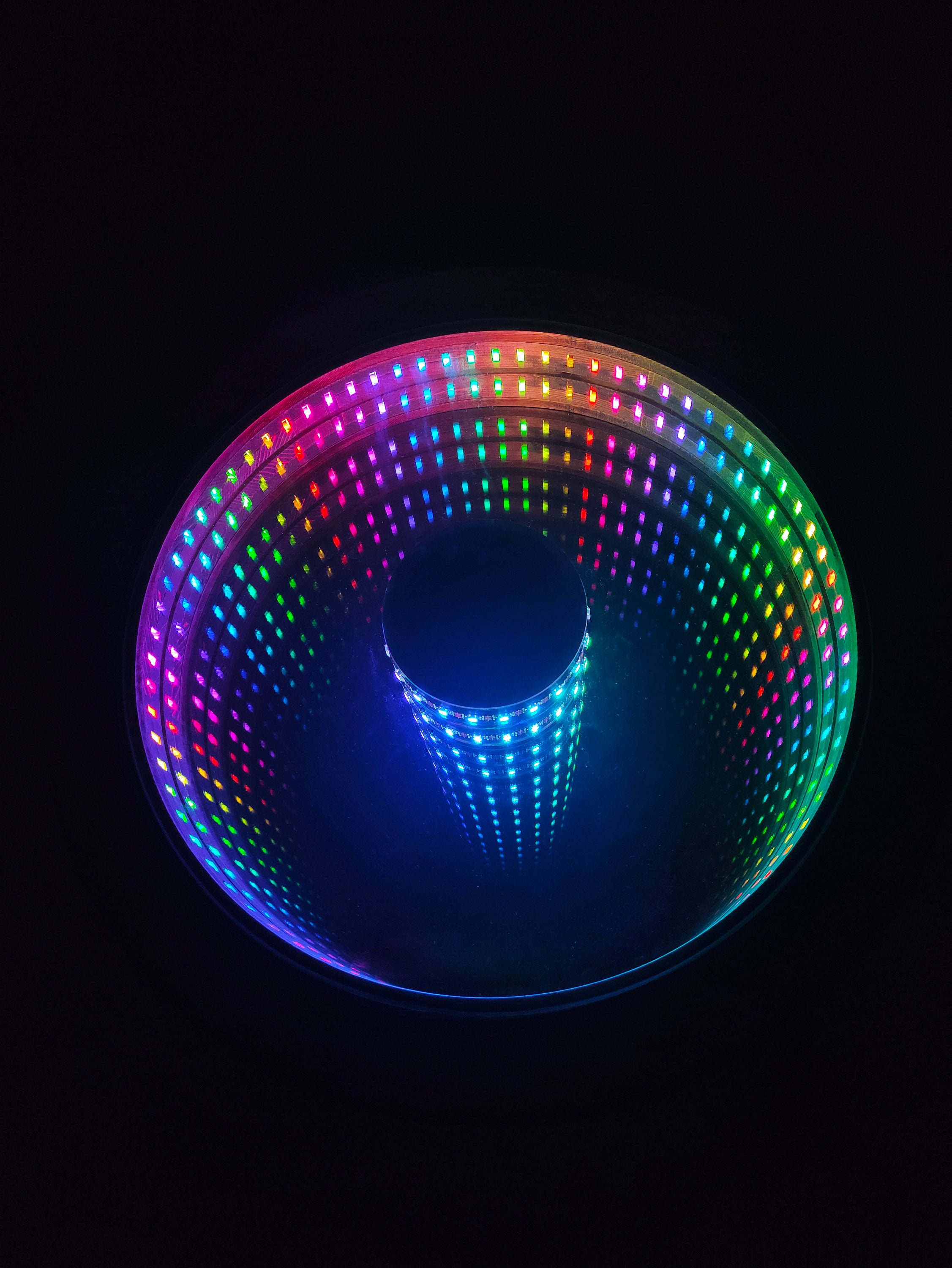 İnfinity Mirror Coffee Table Led Light Table Wooden Coffee | Etsy Canada