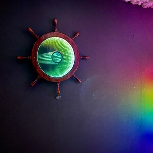Wooden Ship Steering Wheel,led Infinity Mirror Ship Steering Wheel ...