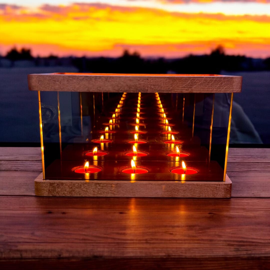 Infinity Mirror Candle Holder, Infinity Cube, Unique Tealight Holder ... Infinity Mirror Candle Holder, Infinity Cube, Unique Tealight Holder ...