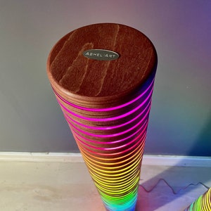 RGB Wooden Corner Lamp, (2xlamp), Led Floor Lamp, RGB Led Tower, Wooden ...