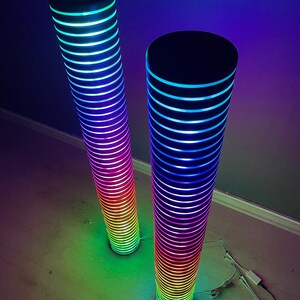 RGB Wooden Corner Lamp, (2xlamp), Led Floor Lamp, RGB Led Tower, Wooden ...