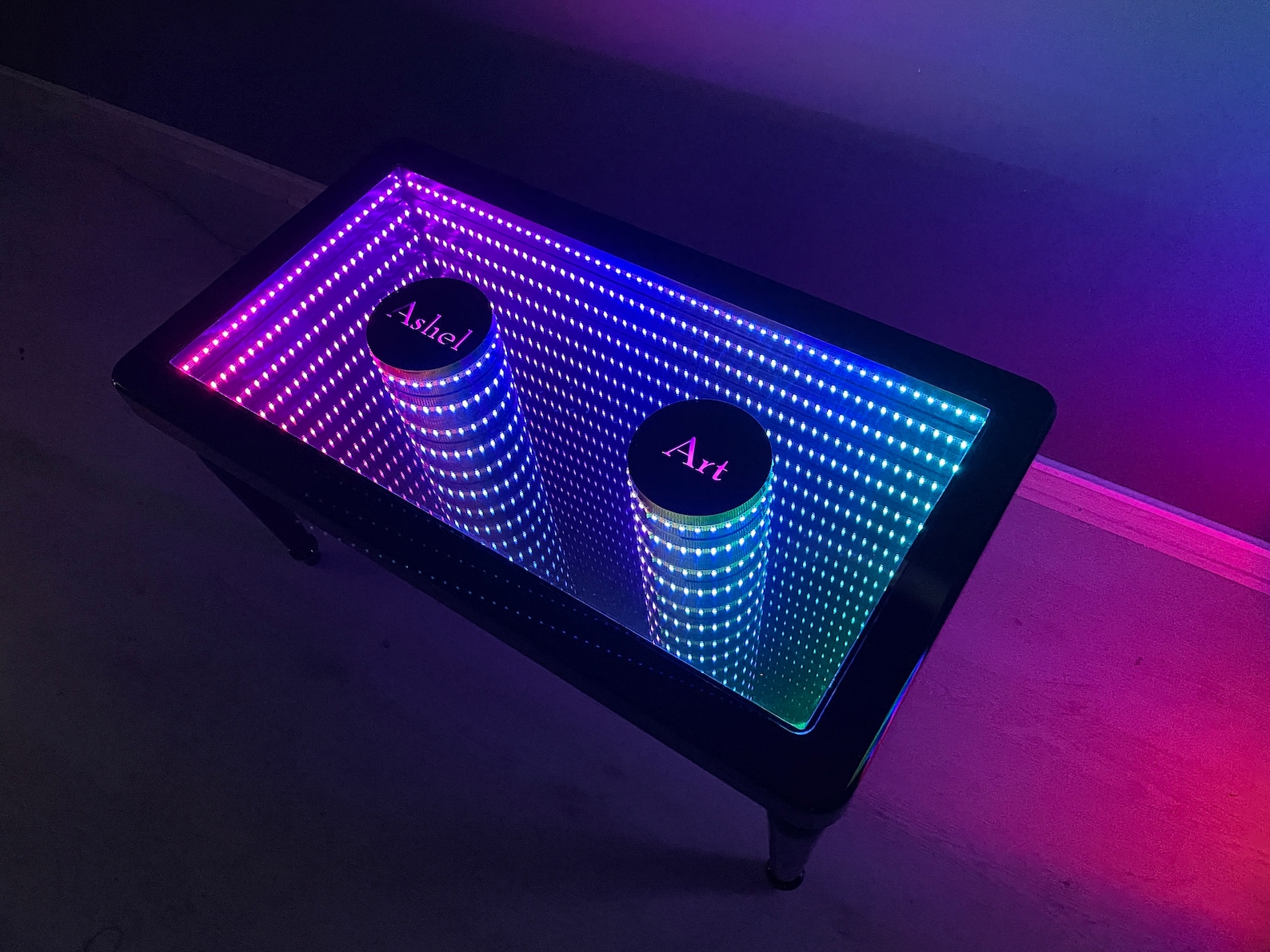 Infinity Mirror Coffee Table, Custom Coffee Table, Infinity Effect, RGB ...