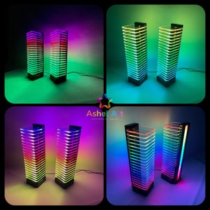 Modern Table Lamp, RGB Desk Lights, Aesthetic Room Decor, Ambient Desk ...