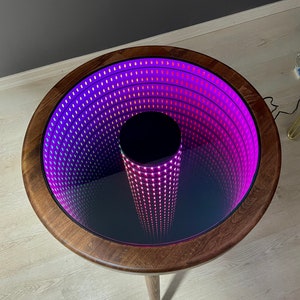 Infinity Mirror Coffee Table Infinity Effect Wooden Coffee - Etsy