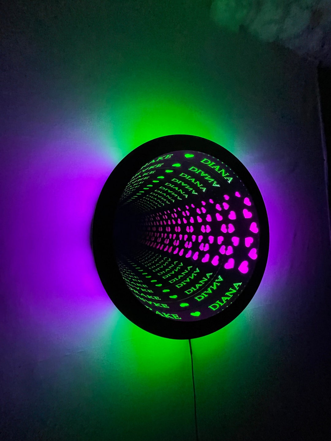 Infinity Mirror Wall Art, Personalized Gift, Custom Business Sign ...