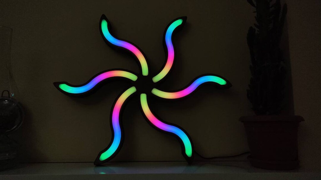 Minimalist RGB Led Light, Modern Wood Wall Decor, Color Changing, RGB ...